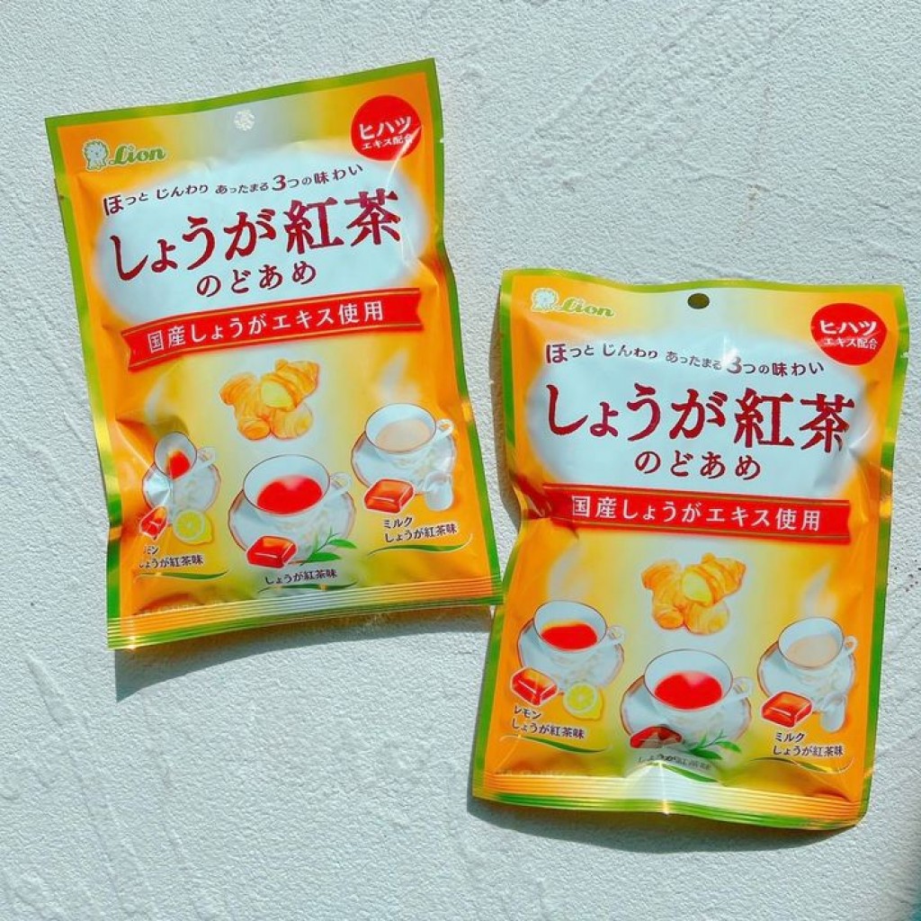 【日本代購】日本Lion3種綜合薑味紅茶飴83g - 日本藥妝、必買好物代標、代買-FunGoGo日本代購
